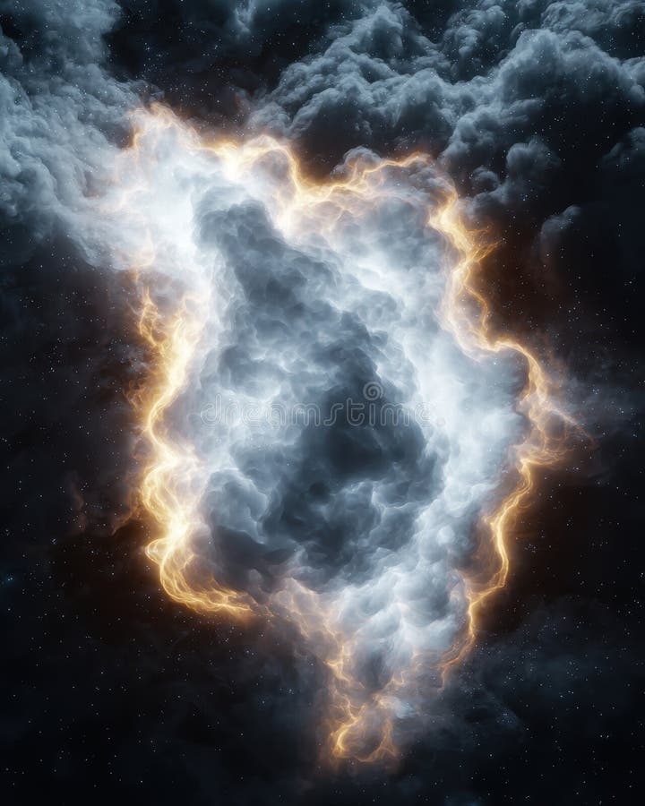 Dramatic Cosmic Cloud Formation with Glowing Energy Stock Illustration ...