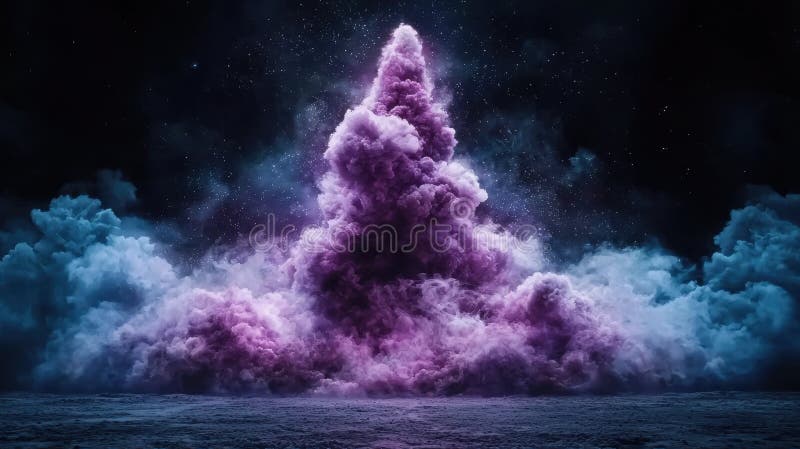 Dramatic Cosmic Explosion in the Night Sky Stock Illustration ...