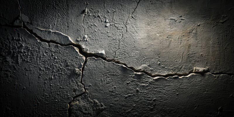 Dramatic Cracked Plaster Wall Texture with Deep Shadows and Light ...