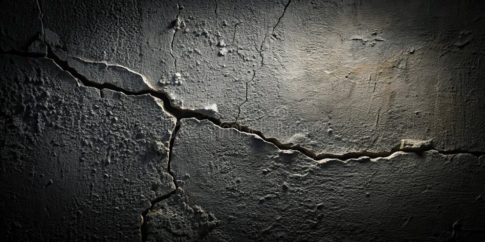 Dramatic Cracked Plaster Wall Texture with Deep Shadows and Light ...
