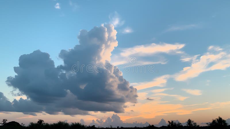 Dramatic Cumulus Clouds at Sunset Sky Beautiful Nature Scene Stock ...