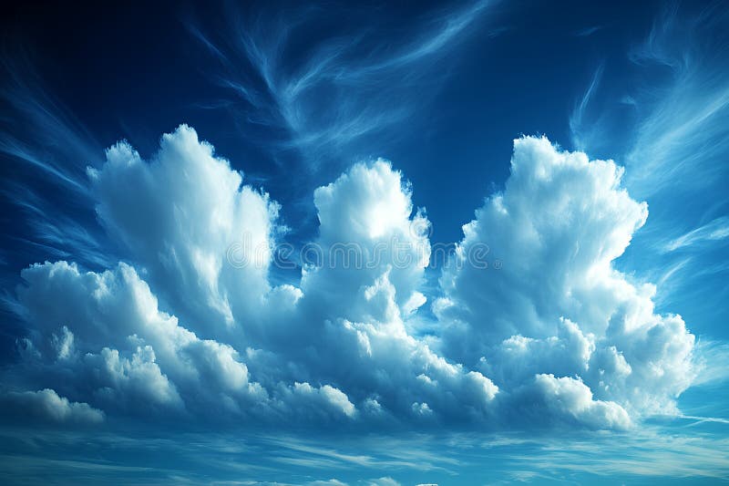 Dramatic Cumulus Cloudscape Blue Sky Stunning Nature Background Image ...