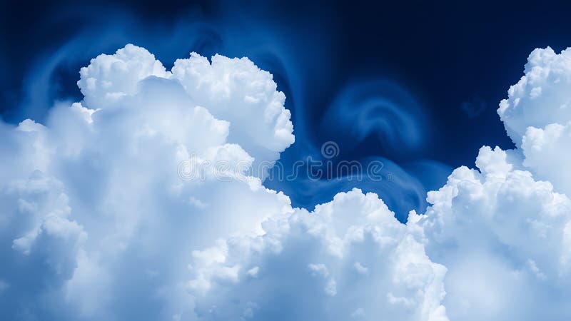 Dramatic Cumulus Cloudscape: a Breathtaking View of Fluffy White Clouds ...