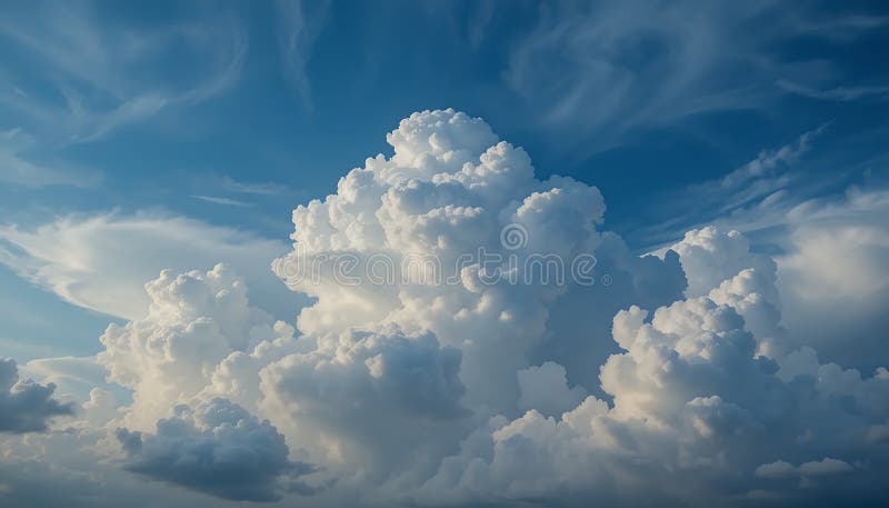Dramatic Cumulus Cloudscape Under a Vibrant Blue Sky Stock Photo ...