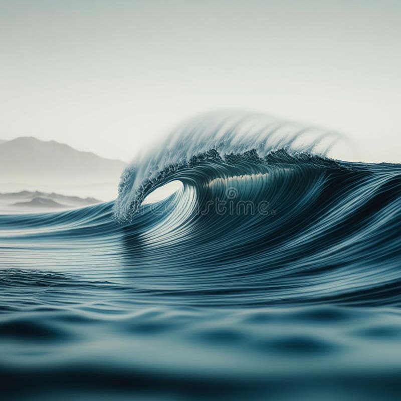 A Dramatic, Curling Ocean Wave Captured in Mid-motion with a Perfectly Arched Barrel. Stock ...