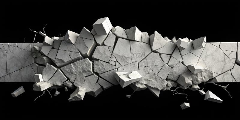 Dramatic 3D Animated Double Exposure Crumbling Marble Wall Unveiling a ...