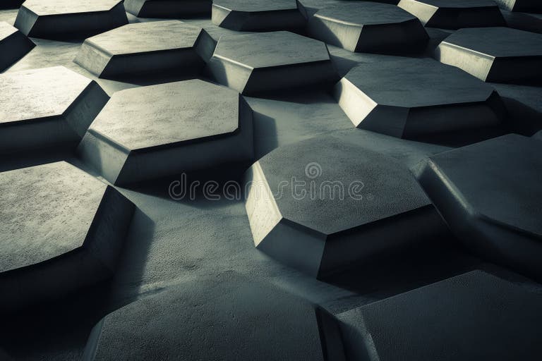 A Dramatic 3D Background with Large, Beveled Hexagons Creating a ...