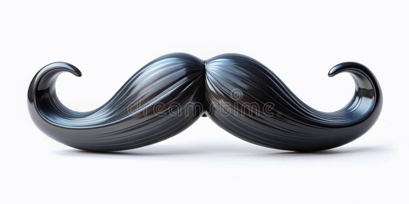 Dramatic 3D Black Vintage Mustache Logo Design: a Panoramic Perspective ...