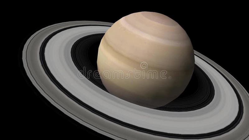 Dramatic 3D CGI Space Scene Orbiting Closely Towards Saturns Moon with ...