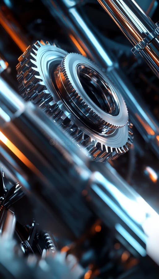 Dramatic 3d Render of Gear and Cog in High Tech Environment with ...