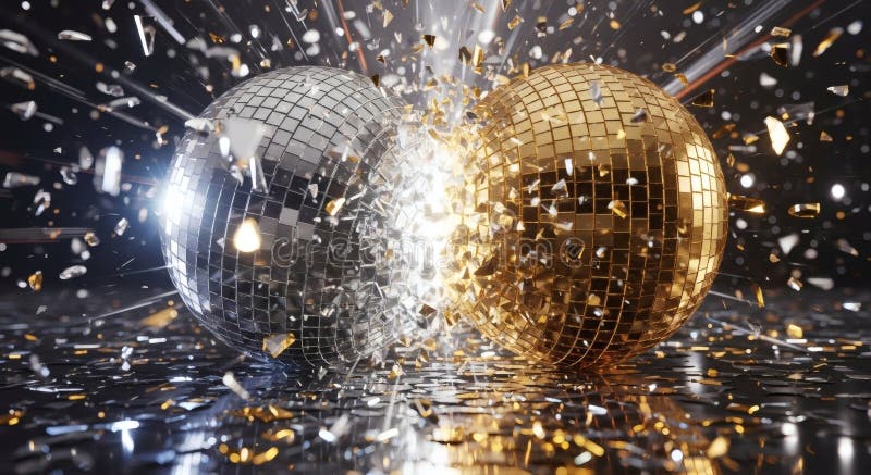 Shattered Disco Balls stock illustration. Illustration of destruction - 387587984