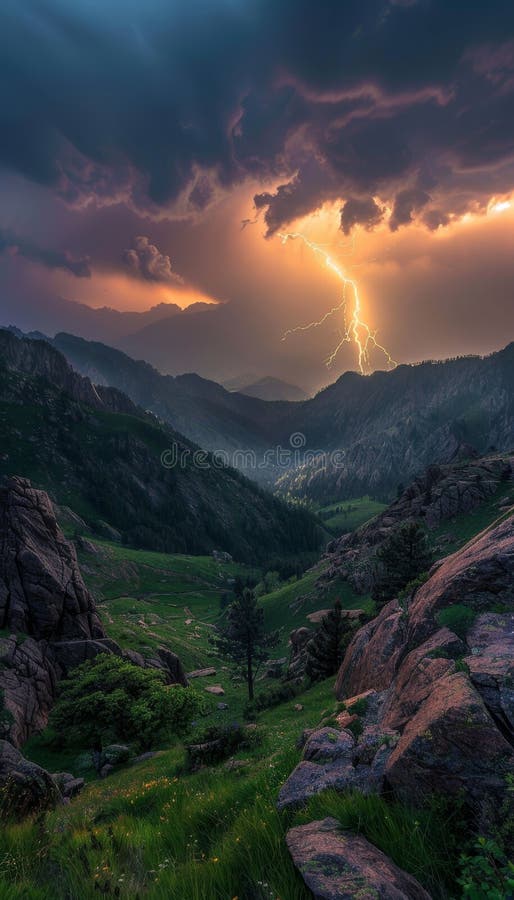 Dramatic Dagestani Mountains Under Thunderstorm a Wild and Untamed ...