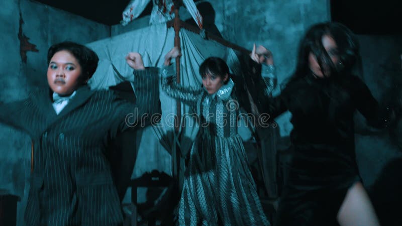 Dramatic Dance Performance with Fog and Lighting Stock Video - Video of ...