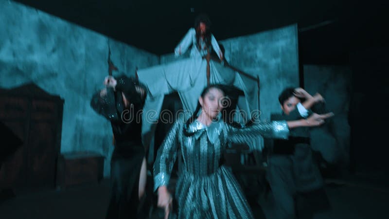 Dramatic Dance Performance with Smoke and Table Stock Video - Video of ...