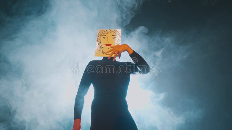 Dramatic Dance Performance with Mask and Smoke Stock Video - Video of ...