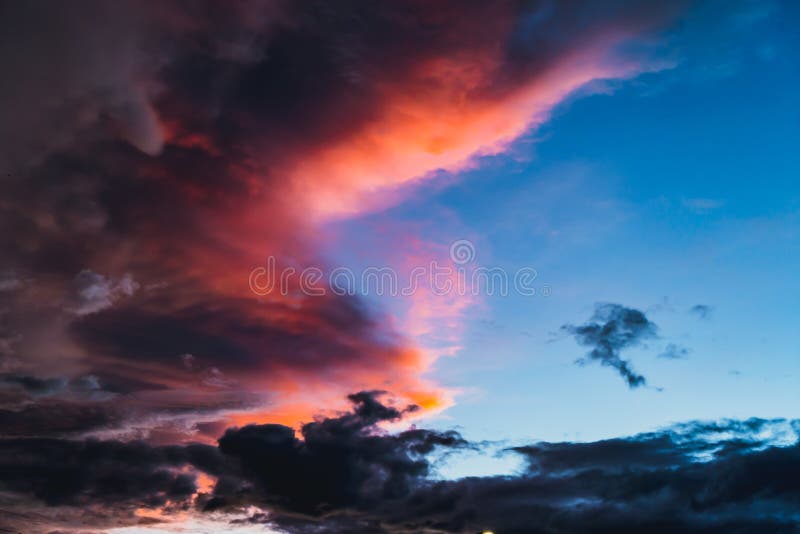 Dramatic Dark Cloud Sky Dusk Dawn Sunset. Stock Image - Image of ...