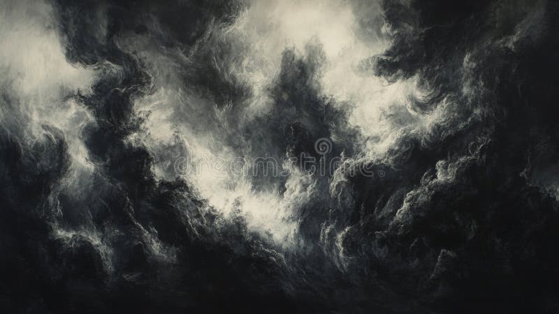 Dramatic Dark Cloudscape Abstract Art Stock Illustration - Illustration ...