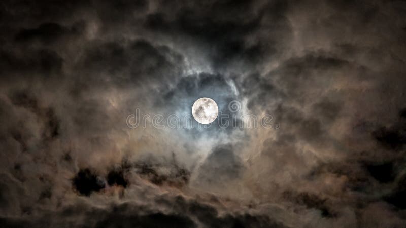 Dramatic Dark Gothic Moon in the Night. Stock Image - Image of light ...
