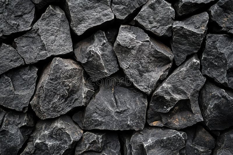 Dark Gray Stone Texture: Rugged Rock Surface on Black Background - Ideal for Backgrounds ...