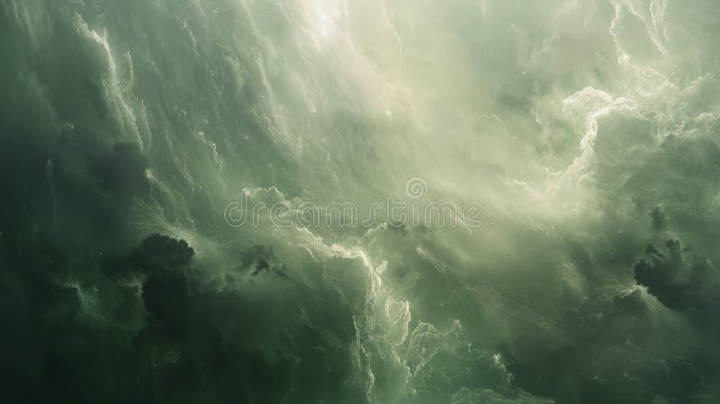 Dramatic Dark Green Sky Cloudscape. Epic Stormy Weather Background ...