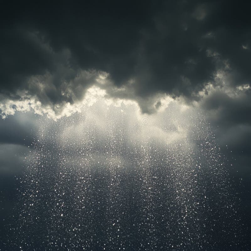 Dramatic Dark Rain Clouds Releasing Heavy Rainfall. Stock Photo - Image ...