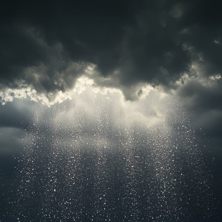 Dramatic Dark Rain Clouds Releasing Heavy Rainfall. Stock Photo - Image ...