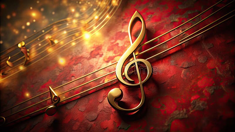 Dramatic Dark Red Abstract Background Featuring a Gothic Music Clef and ...