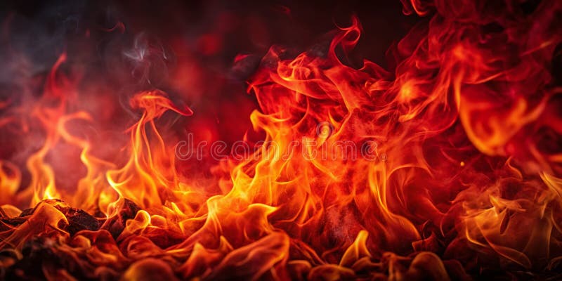 Dramatic Dark Red Fire Flames Background Perfect for Website Headers ...