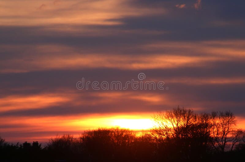 Dramatic Dark Sky at Sunset in Countryside Stock Image - Image of ...