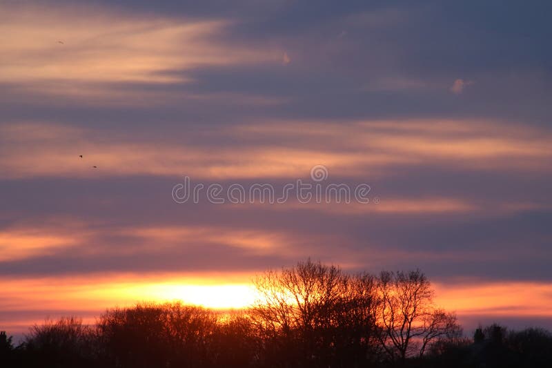 Dramatic Dark Sky at Sunset in Countryside Stock Image - Image of dark ...