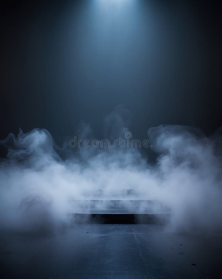 Dramatic Dark Stage with Spotlight and Fog Effects for Performances ...