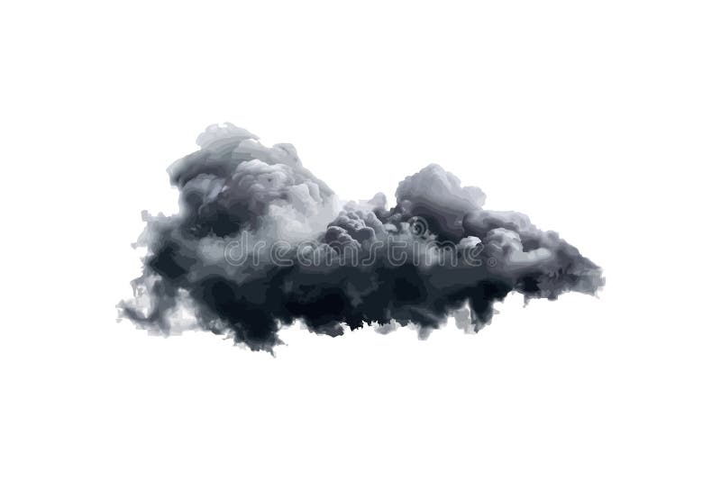 Dramatic Dark Storm Cloud Isolated on White. Vector Illustration Design ...