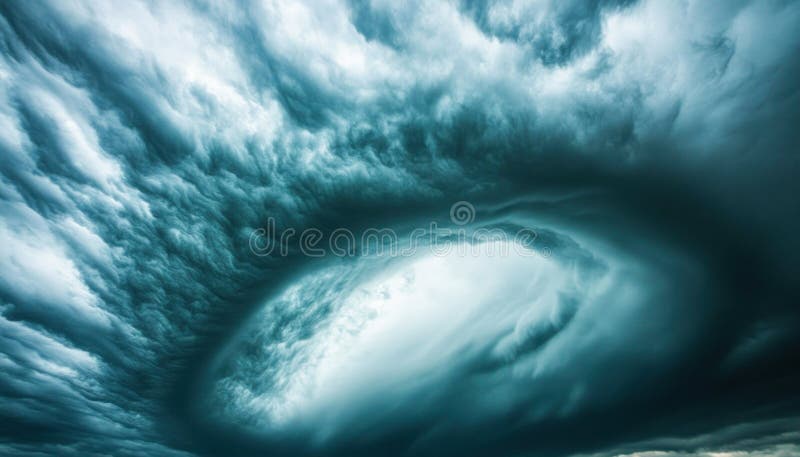 Dramatic Dark Storm Clouds Forming Swirling Vortex in Sky Stock Photo ...