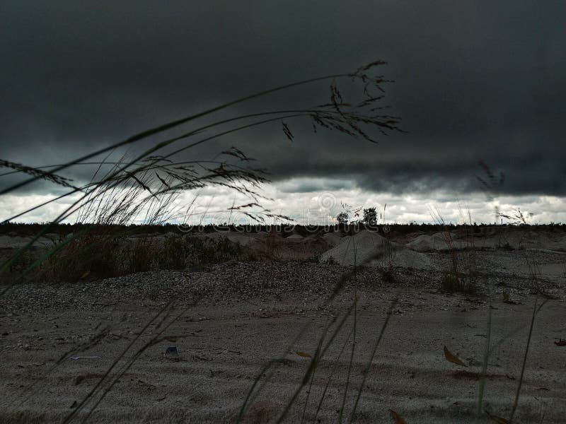 Dramatic Dark Storm Sky Over the Desert in Central Kalimantan Stock ...