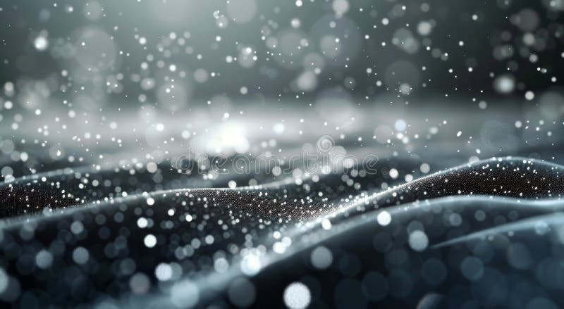 Dramatic Dark Waves with Sparkling Particles Under Soft Light Stock ...