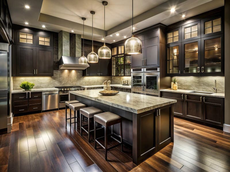 Dramatic Dark Wood Kitchen Design Sophisticated Style Meets Modern ...