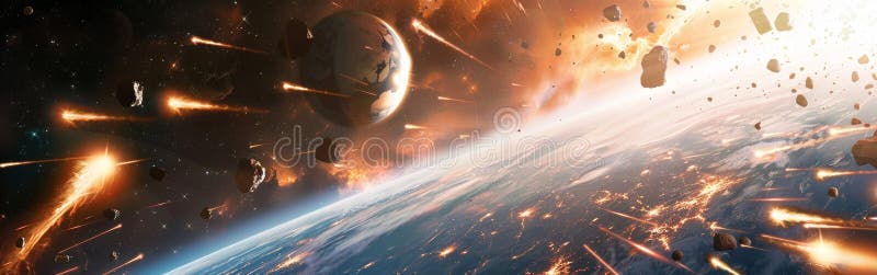 A Dramatic Depiction of Asteroids Entering Earth S Atmosphere, Causing ...