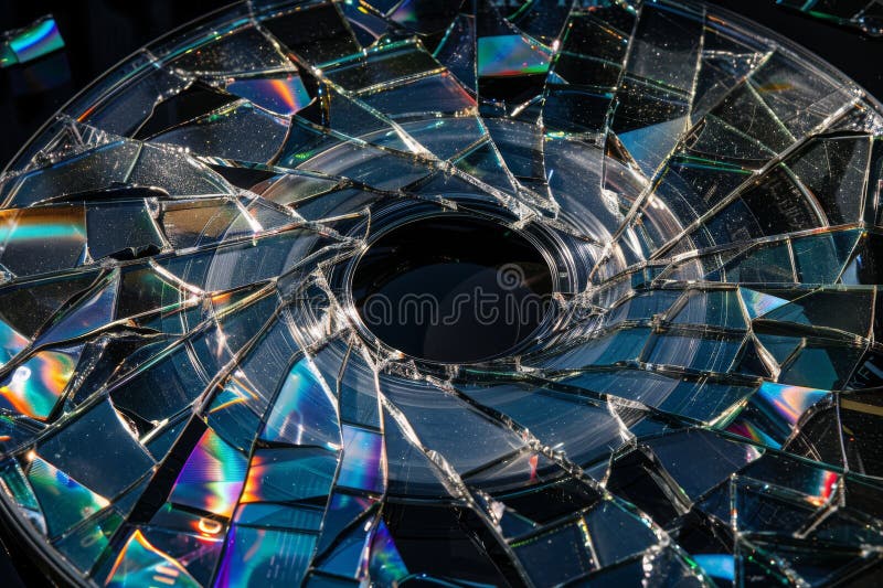 A Dramatic Depiction of a Broken Compact Disc, Featuring Shattered ...