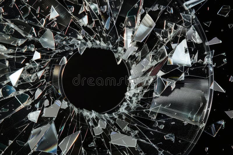 A Dramatic Depiction of a Broken Compact Disc, Featuring Shattered ...