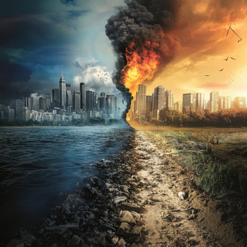 Two Worlds Collide stock illustration. Illustration of change - 366273916