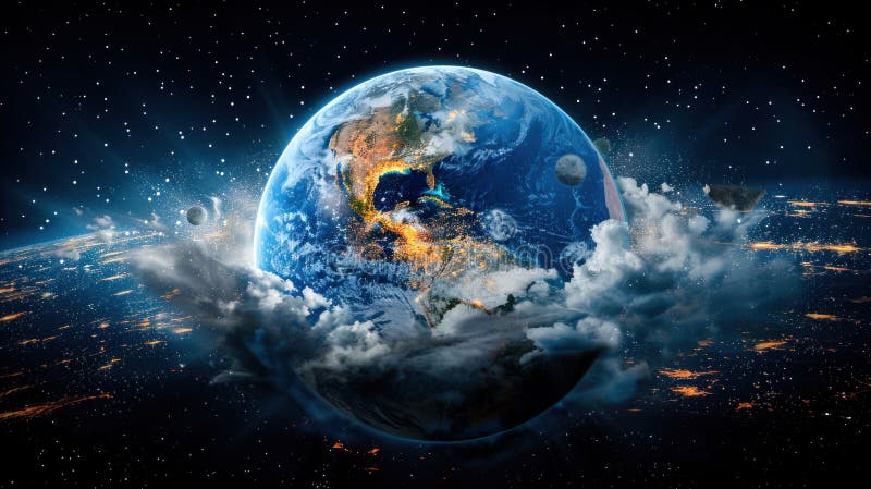Dramatic Depiction of Earth with Explosive Elements. Generative Ai ...