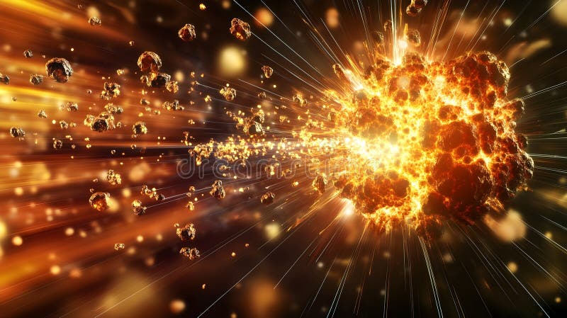 Explosive Nuclear Fission Reaction Displaying Intense Energy Release ...