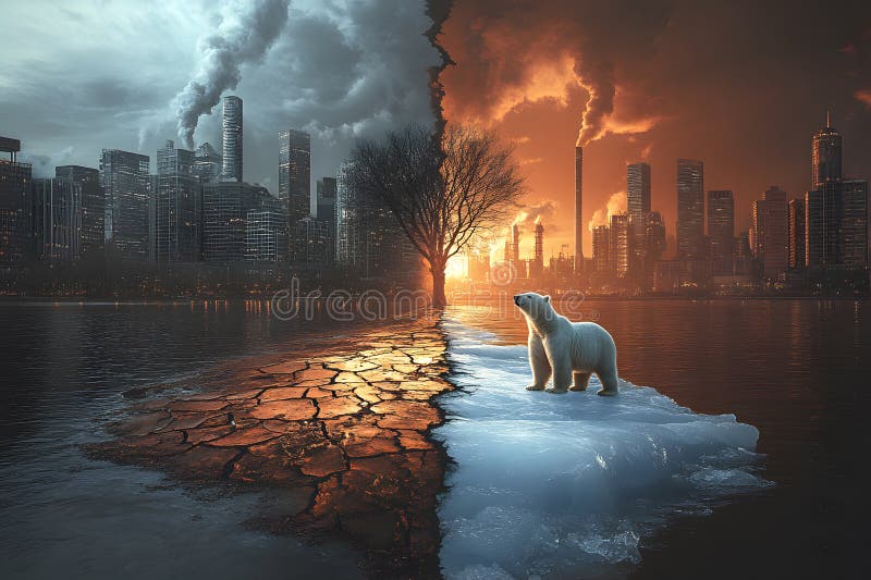 A Dramatic Depiction of Global Warming and Symbolizing Extreme Climate ...