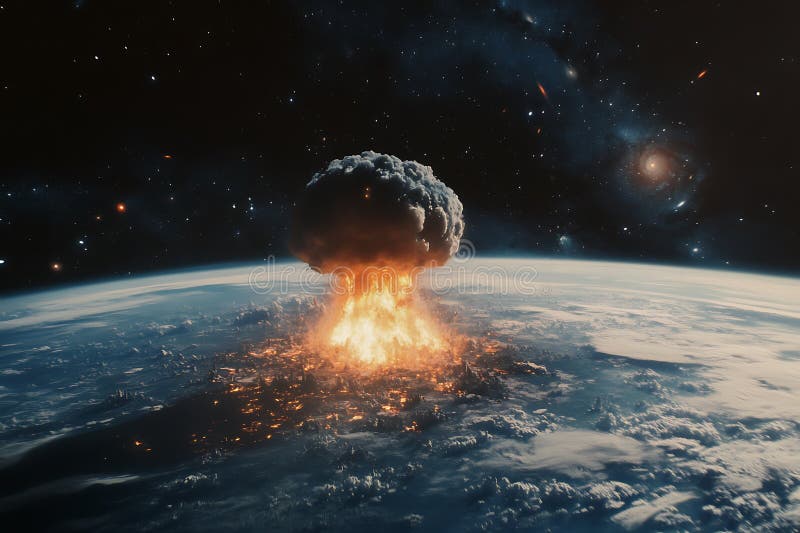 Apocalyptic Nuclear Explosion on Earth from Space Dramatic Fireball and ...