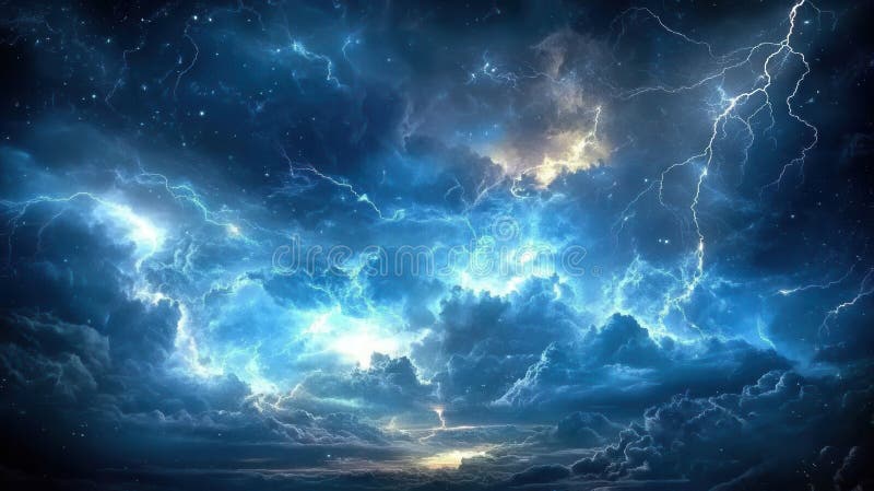A Dramatic Depiction of a Stormy Night Sky Filled with Clouds and ...