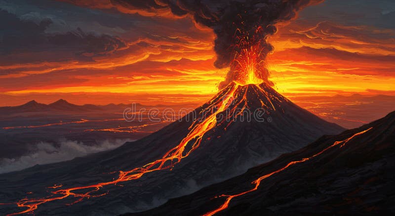 Volcanic Eruption Depiction Stock Illustrations – 612 Volcanic Eruption ...