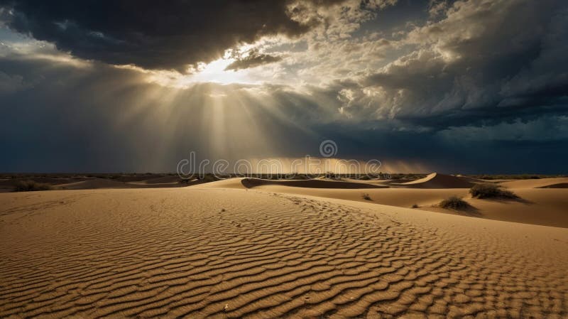 Dramatic Desert Storm Crepuscular Rays Stock Photos - Free & Royalty ...