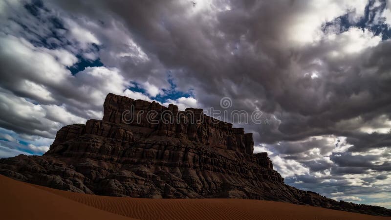 Dramatic Desert Landscape with Rock Formations and Cloudy Sky, Nature ...