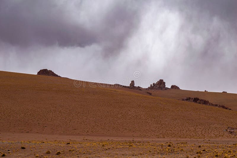 Dramatic Desert Landscape with Rocky Formations. Stock Photo - Image of ...
