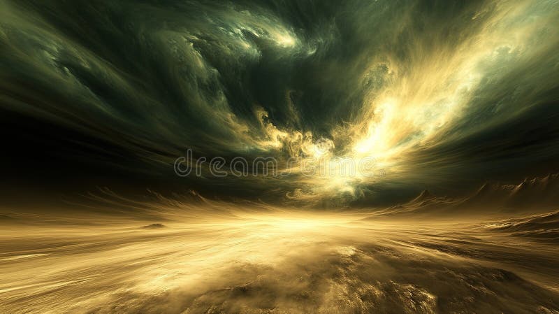 Dark Mysterious Landscape Bright Light Source Horizon Stock Photos ...